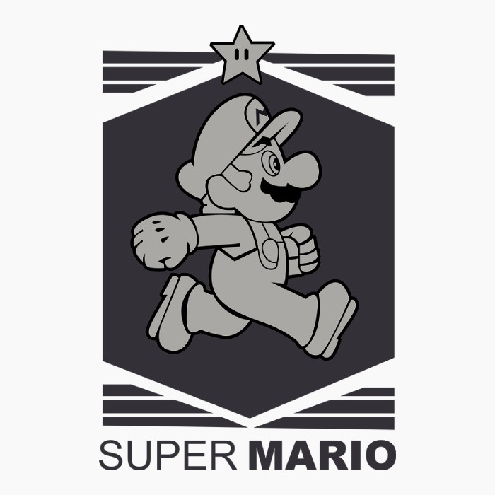 Camiseta Premium Unisex «Black And White Mario» De Tatowapo - SuperFan.art